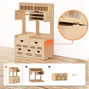 Bucasso Plastic Model Paint Rack Tool Storage All-in-One Modeling Tool Storage Rack Drawer Parts Storage Rack MDF Material Pliers/Files/Brush/Tweezers/Paint Storage Assembly Workstation GK Plus