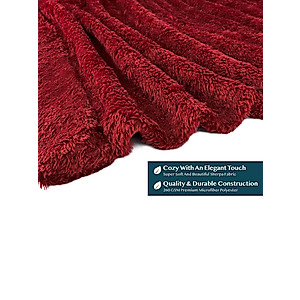 PAVILIA Womens Housecoat Zip Robe, Sherpa Zip Up Front Robe Bathrobe, Fuzzy Warm Zipper House Coat Lounger for Women Ladies Elderly with Pockets, Fluffy Fleece Long - Wine Red (Large/X-Large)