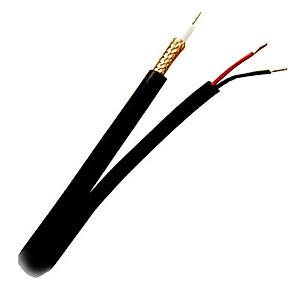 FiveStarCable RG59 1000 ft. Siamese Coaxial CCTV - Combo 20 AWG RG59 Video + 18/2 18AWG Power Cable Color Black