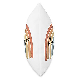 Boys & Girls New Baby Personalized Name Cushions New Born Baby Penelope Personalized Gift Rainbow Nursery Throw Pillow, 18x18, Multicolor