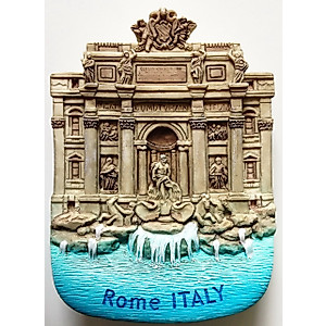 WitnyStore Tiny Trevi Fountain or Fontana di Trevi in Rome Italy Southern Europe Tourist Attractions Resin Refrigerator Magnet Traveler Souvenir Gift Memento 3D Fridge Magnets