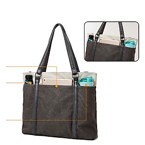 ZDawnn Vintage Woman Laptop Tote Bag,15.6 Inch Handbag Purse with Multiple Pockets.Suitable For Work and Daily using