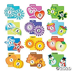 Fun Express Classroom Calendar Bulletin Board - Stay Organized All Year with 400-Piece Classroom Calendar Days of The Year - Kickstart Learning, Teacher's Essential, Make Every Day Special