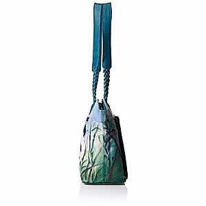 Anna by Anuschka Hand Painted Leather Women's East WEST Organizer Tote, Lovable Panda