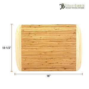 Totally Bamboo Kona Groove Bamboo Carving & Cutting Board, 18" x 12-1/2"