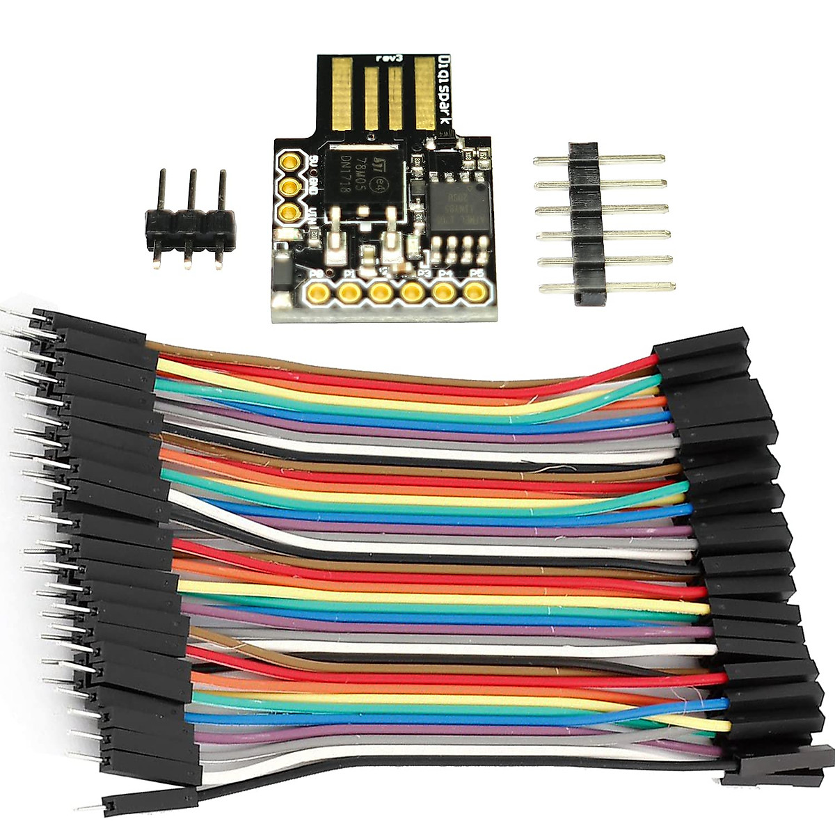 Aihjcnele Attiny85 Digispark Kickstarter USB Module Development Board Compatible IDE for Arduino General Micro USB MCU Development Module Compatible with UNO R3 PWM I2C SPI ADC I/O with Cable Wire
