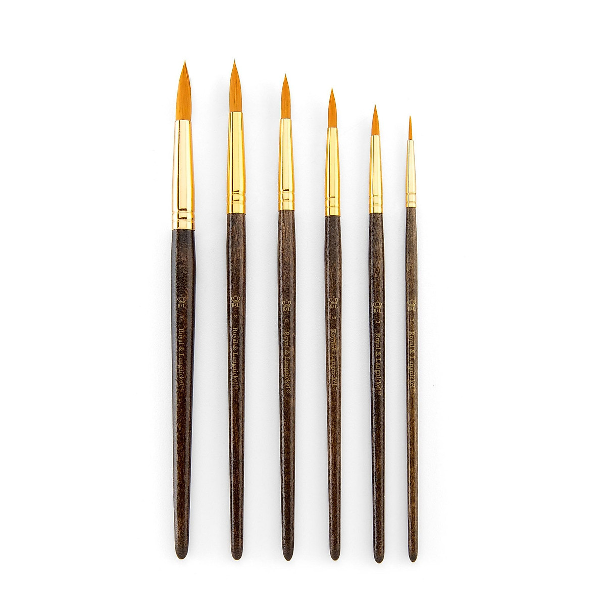 Royal & Langnickel Royal Zip N' Close Gold Taklon Round 6-Piece Brush Set