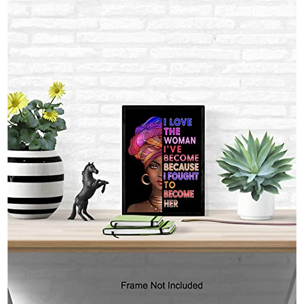 African American Afrocentric Wall Art Decor - Black Art - Motivational Wall Art - Positive Quotes Wall Decor - Encouragement Gifts for Women Girls - Inspirational Quotes - Motivational Posters Sayings