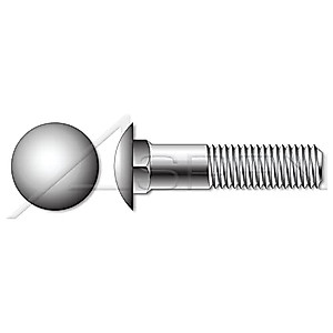 (400 pcs) M5-0.8 X 40mm, DIN 603 / ISO 8677, Metric, Carriage Bolts, Round Head, Square Neck, A2 Stainless Steel