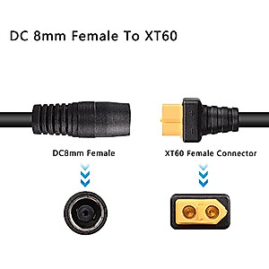 PNGKNYOCN DC 8mm to XT60 Power Cable 14AWG DC 8mm Female to XT60 Female Adapter Cable for Solar Panel Portable Power Station Solar Generator（1.5M/4.9Ft）