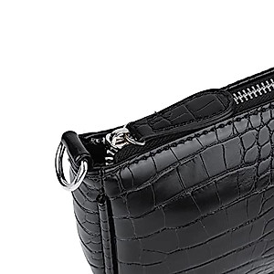 Shoulder Bags for Women, Retro Classic Tote HandBag Crocodile Pattern Clutch Purse with Zipper Closure