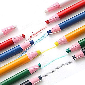 12 Pieces Sewing Mark Chalk Pencil Tailor's Marking and Tracing Tools Free Cutting Chalk Sewing Fabric Pencil，6 Colors (6 Colors)