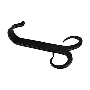 Renovators Supply Bathroom Hooks 5.5 in. Black Wrought Iron Wall Mount Hooks for Hanging Robe, Towel, Hat, or Jewellery with Mounting Hardware