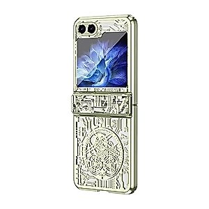 phone case Slim Case Compatible with Samsung Galaxy Z Flip 5 with Hinge+Camera Lens Protector,Thin Hard PC Case Fashion Protective Case for Galaxy Z Flip 5 Rugged Electroplating Cover phone protection