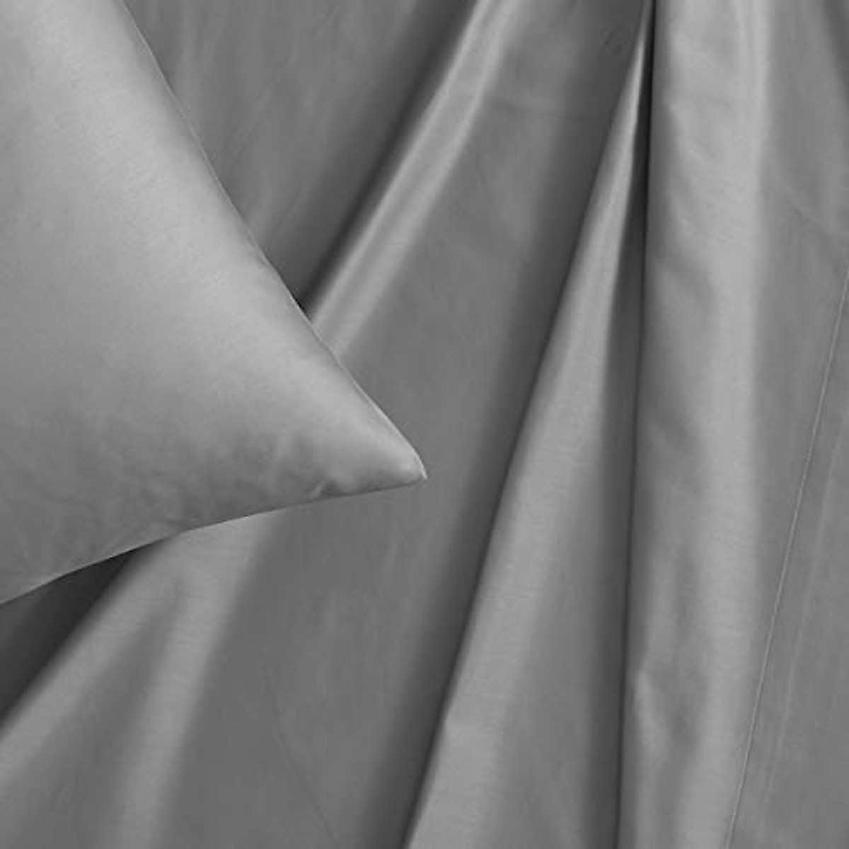 Vera Wang - Queen Sheet Set, Luxury Sateen Cotton Bedding, 800 Thread Count, Soft & Smooth Home Decor (Steel Grey,4pcs, Queen)