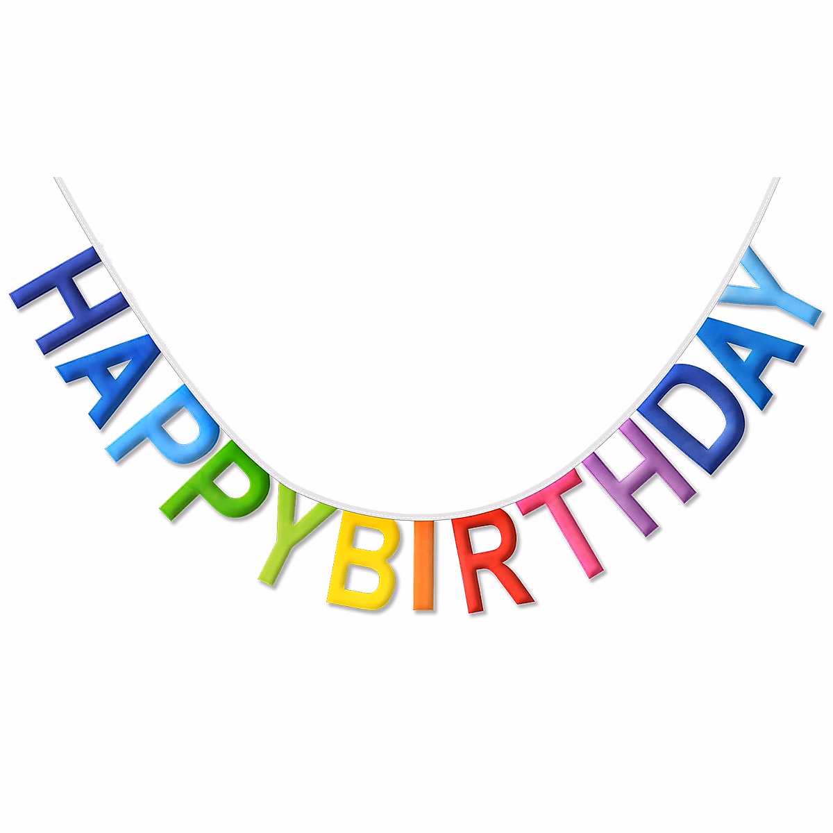 Pre-Strung Happy Birthday Banner NO DIY Happy Birthday Sign Reusable Personalized Birthday Party Banner Birthday Hanging Decoration Photo Prop for Kids Women Men Girl Boy (Rainbow)