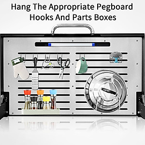 BSARTE Upgraded Hinged Lid Cover with Built in Organizer Panel Designed to Fit Blackstone Griddle 36" Table Top Griddle/Multi-Functional Hard Cover Hood, Accessories for 36 inch Griddle