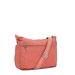 Kipling Women’s Izellah Crossbody, Super Light Everyday Purse, Nylon Shoulder Bag, Vintage Pink