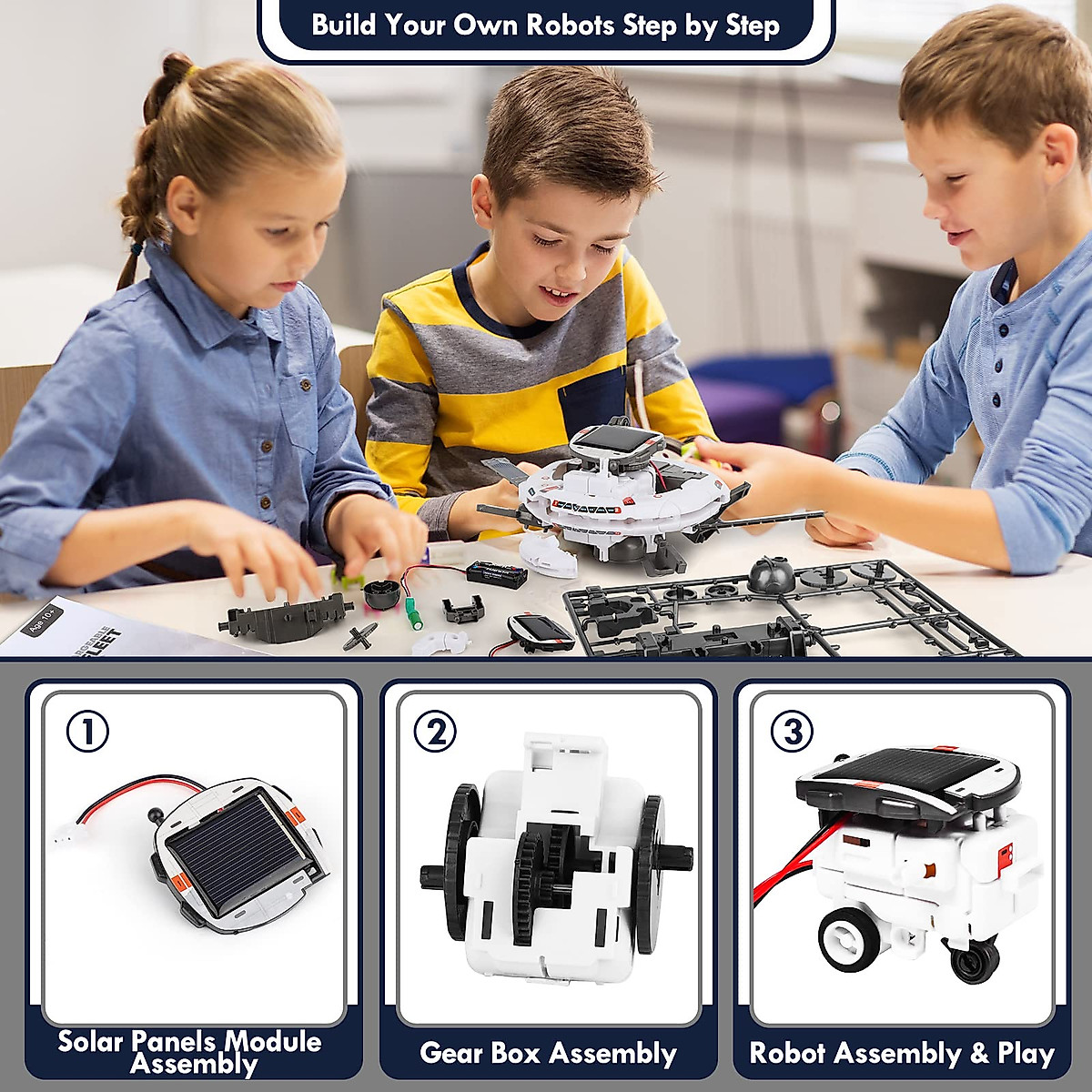 Lehoo Castle STEM Projects for Kids Ages 8-12, Learning & Education Toys, 6 in 1 Solar Robot, Building Kits for Kids, Science Kit, Space Toys, Christmas Birthday Idea Gifts for Teen Boys Girls
