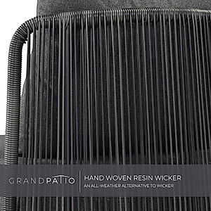 Grand patio Outdoor 3-Piece Conversation Seating Set - Low Slung Comfort, Lightweight Aluminum Frame, Water-Resistant 6.25" Thick Cushions - Dark Gray