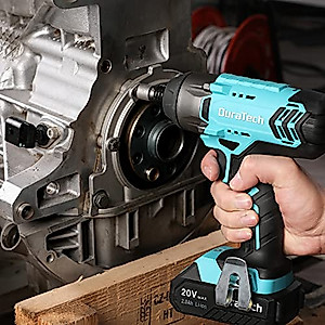 DURATECH Impact Driver Kit - 20V Electric 1/4 Inch Driver Set with 20 Pcs Sockets and Screwdriver Bits, Fast Charger and Heavy Duty Storage Case Included, Great Gift