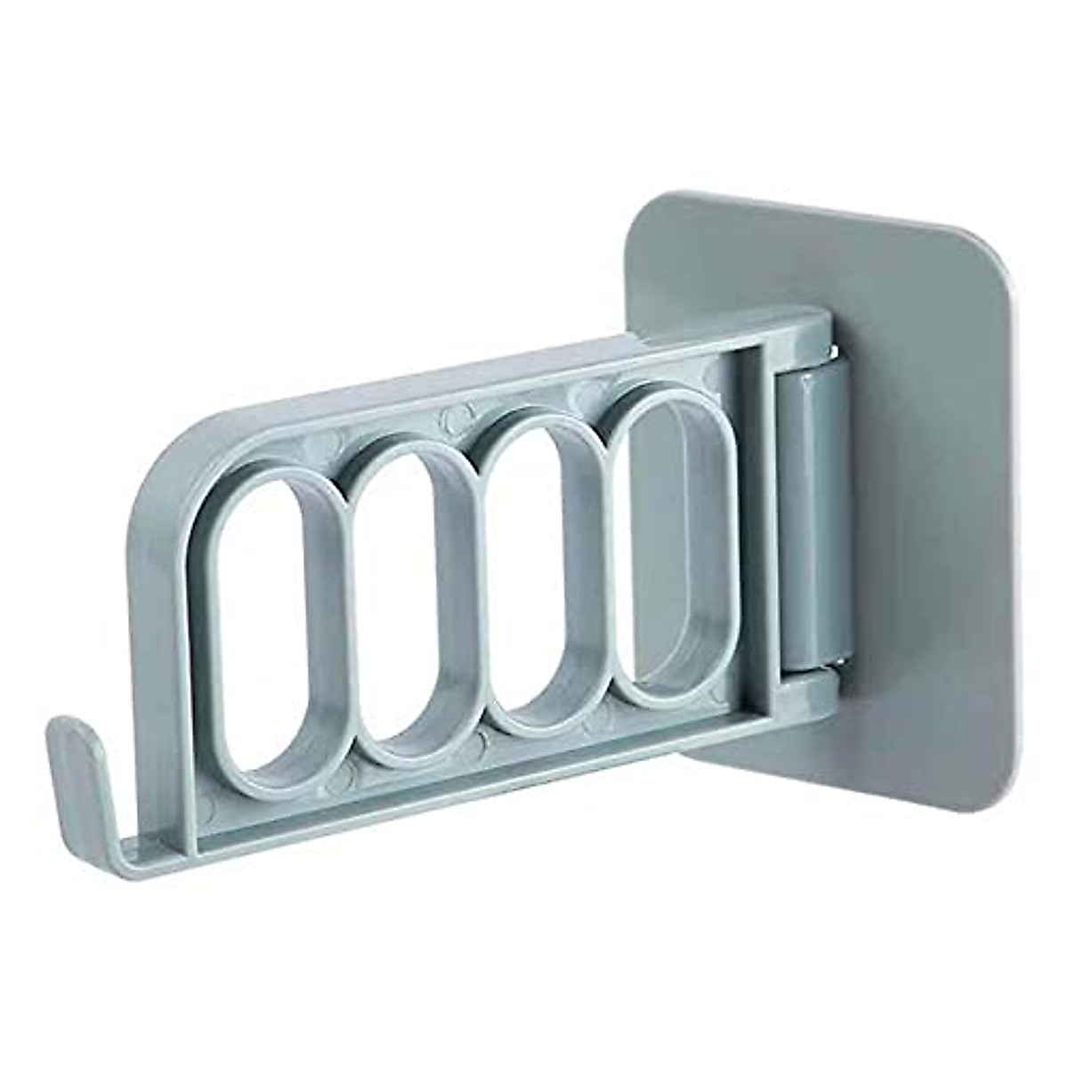 Wall-Mounted Hanger Hook, No Hole Punching No Trace Installation, Foldable 4-Hole Hook Rack, Saving Space, Kitchen and Bedroom Door Hook, Hanging Storage Rack