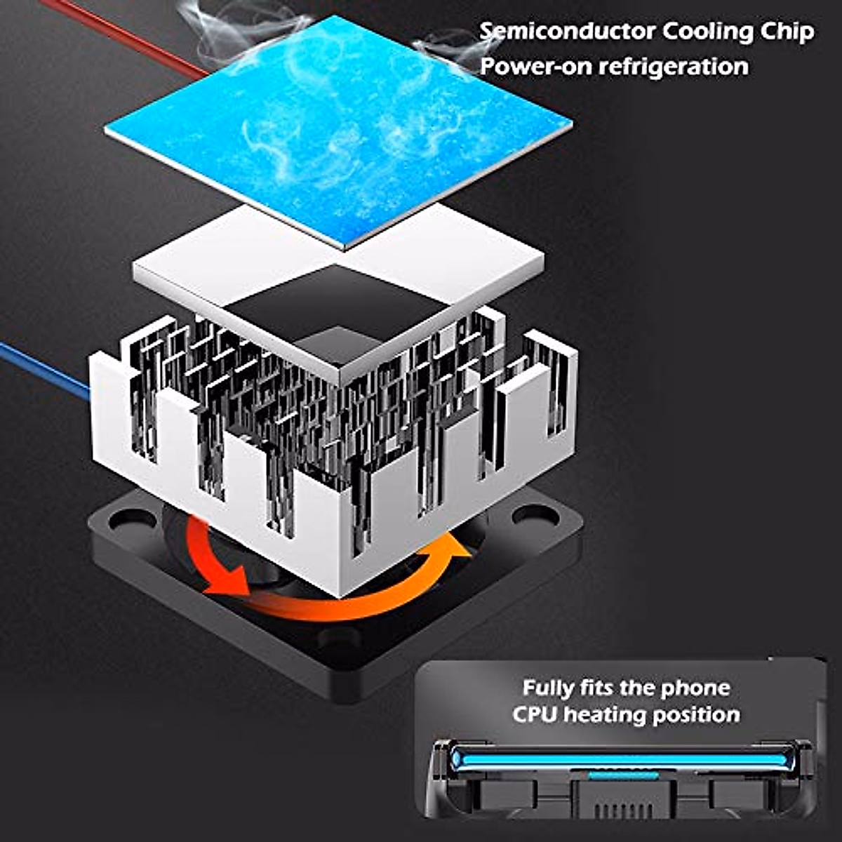 FZZDP Mobile Phone Cooler Handle Semiconductor Cooling Fan Holder for Mobile Radiator Gamepad Controller
