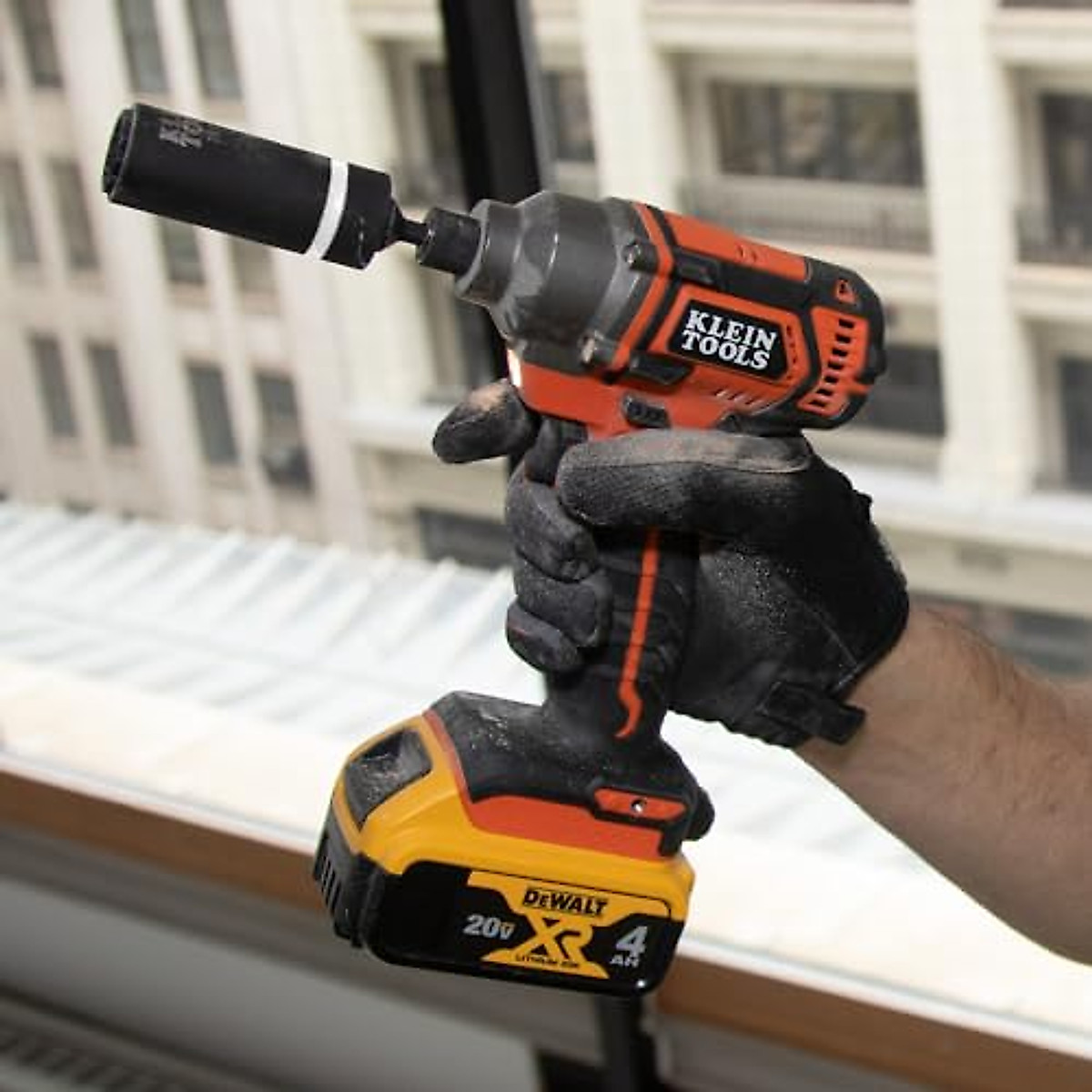 Klein Tools 66050E Metric Socket Set, Impact with 1/2-Inch Drive, 12-Point Deep Sockets, 5-Piece Set, Includes Carrying Case