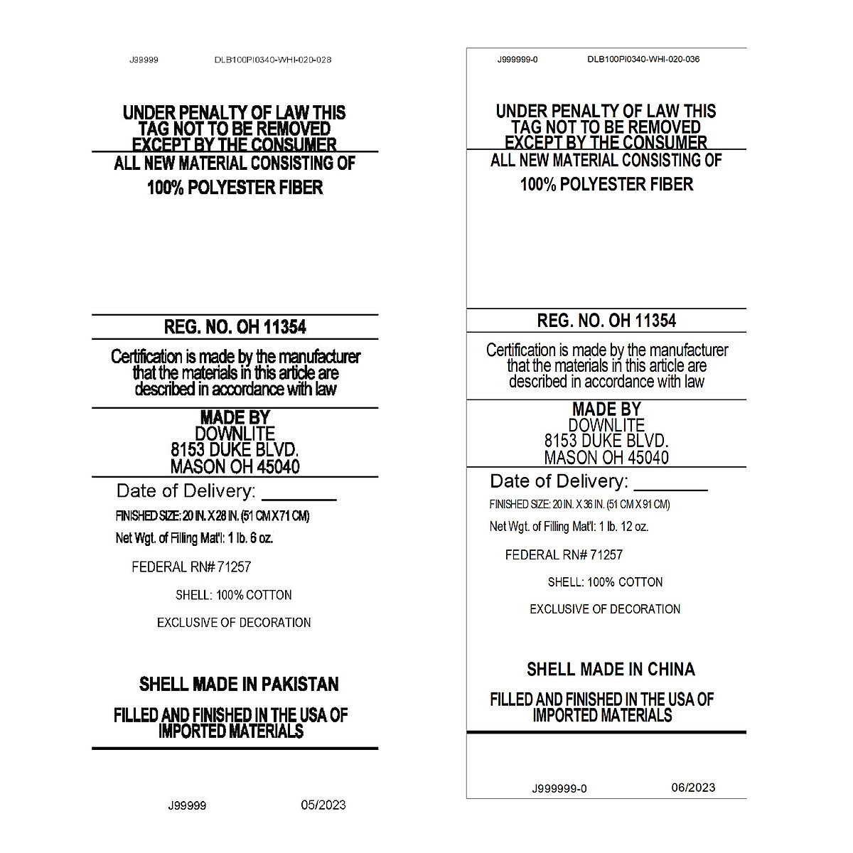 DOWNLITE 10-Pack Set of Queen Size Hypoallergenic Down Alternative Bed Pillows – Soft/Medium Density, for Stomach & Back Sleepers – Machine Washable & Dryable – Assembled in The USA