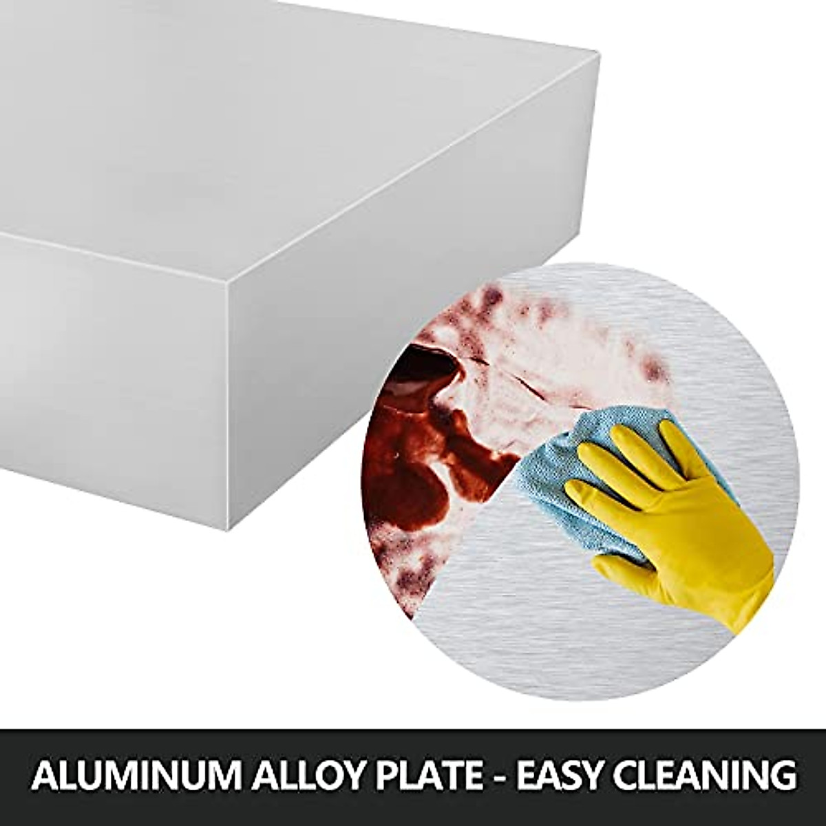 4FT Stainless Steel Shelf Folding Concession Shelf Frame Aluminum Alloy Surface Board for Food Serving Window Restaurants Commercial Home(44" L x 12" W)