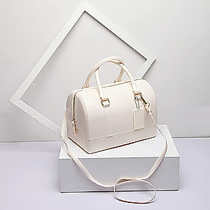 ETALOO Ladies Summer Jelly Pillow-shaped Top Handle Handbag Candy Color Transparent Crystal Purse (Ivory)