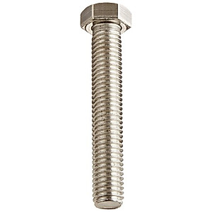 18-8 Stainless Steel Hex Bolt, Plain Finish, Hex Head, External Hex Drive, Meets ASME B18.2.1/ASTM F593, 4-1/2" Length, Partially Threaded, 1"-8 Threads