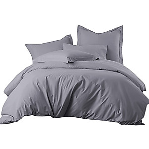 ARlinen Duvet Cover Set Super King 98X108, Dark Grey Comforter Cover Bedding 3 Pieces Duvet Cover with Zipper Closure, 4 Coner Ties -Microfiber Duvet Cover (Super King Size, Dark Grey)