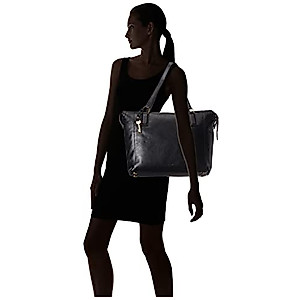 Fossil Women's Jacqueline Eco-Leather Tote Bag Purse Handbag, Black (Model: ZB1502001)