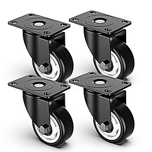 3 inch Swivel Caster Wheels, Heavy Duty Plate Casters with no Brakes Total Capacity 1000lbs (Pack of 4)