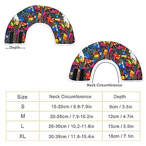 Parrot Party Printed Comfortable Dog Cone Cat Collar Adjustable Prevent from Licking Wounds L