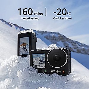 DJI Osmo Action 3 Standard Combo, Waterproof Action Camera with 4K HDR & Super-Wide FOV, 10-Bit Color Depth, HorizonSteady, Cold Resistant & Long-Lasting, Vlogging Camera for YouTube