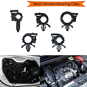 95 PCS Car Moulding Wire Harness Loom Routing Clips Fender Flare Panel Blind Rivets Rocker Clips Assortment Black Nylon for Jeep Wrangler JK 2007-2015 68039280-AA Ford GMC Chevrolet