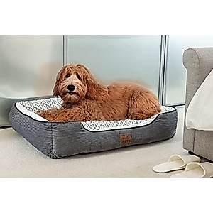 SENSIOHOME Sensio Pets Luxury Dog Cat Pet Bed Size Extra Extra Large Mattress Mat for Dog Cat Crate House with Washable Cover, Super Soft Cosy Plush Warm Comfortable, Grey, 43 x 31 x 7.5 in