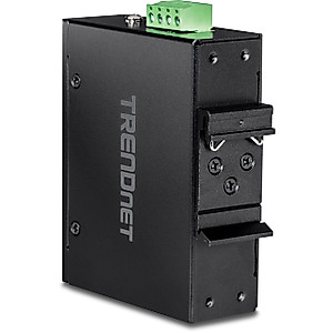 TRENDnet Hardened Industrial SFP to Gigabit UPoE Media Converter, IP30 Rated Housing, Includes DIN-Rail & Wall Mounts, Operating Temp. -40 to 75 °C (-40 to 167 °F), TI-UF11SFP, Black