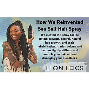 Lion Locs Starter Twist and Lock Spray for New Dreadlocks | Vegan Sea Salt Mist with Essential Oils & Aloe (4oz)