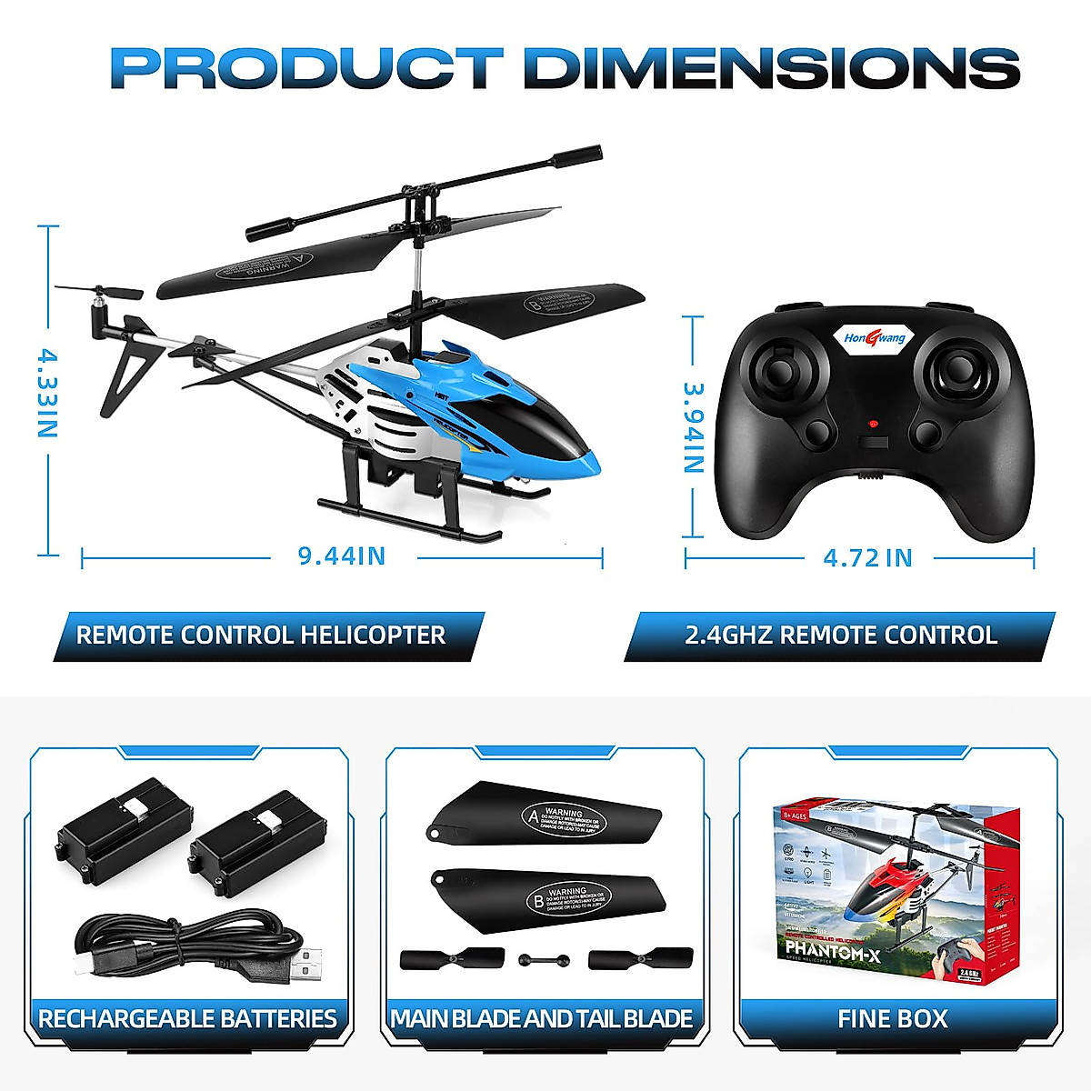 Britik Remote Control Helicopter for Kids - RC Helicopters Toys, One Key Takeoff/Landing and Hover Functionality, 3-Speeds, LED Lights and Crash Protection-Indoor Flying Toy, Gift for Boys/Girls Kids