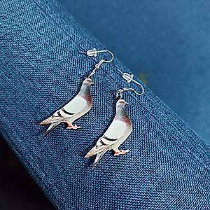 9Pairs Novelty Parrot Owl Dove Bird Acrylic Dangle Drop Earrings Creative Cool Eagle Earrings For Women Cute Animal Jewelry Gifts