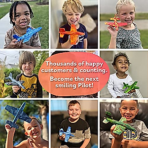 Stocking Stuffer Gifts For Boys: Foam Airplane Toy Glider Plane Styrofoam Airplanes for Kids. Launcher Air Planes Outdoor Army Toys for Kids. Military Gliders Game & Stocking Stuffers for All Ages