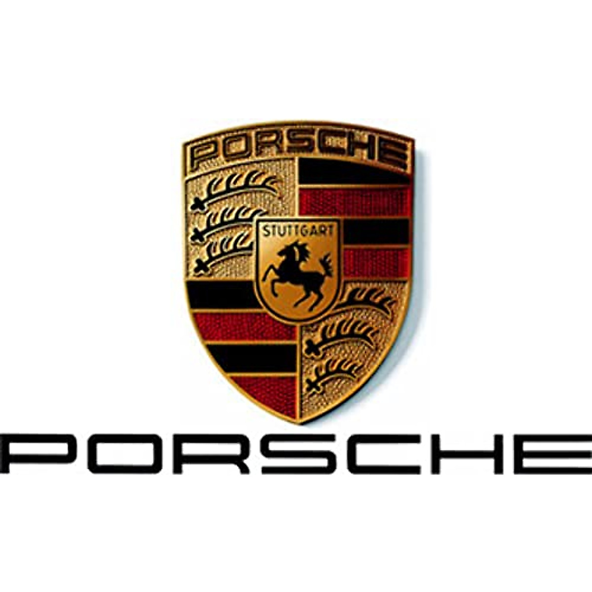 Porsche Crest Porcelain Cup White with Gold Ring Mug,9 ounce