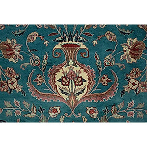 NOORI RUG Pak-Persian Tabriz Teal Green/Navy Rug, 12'0 x 16'0