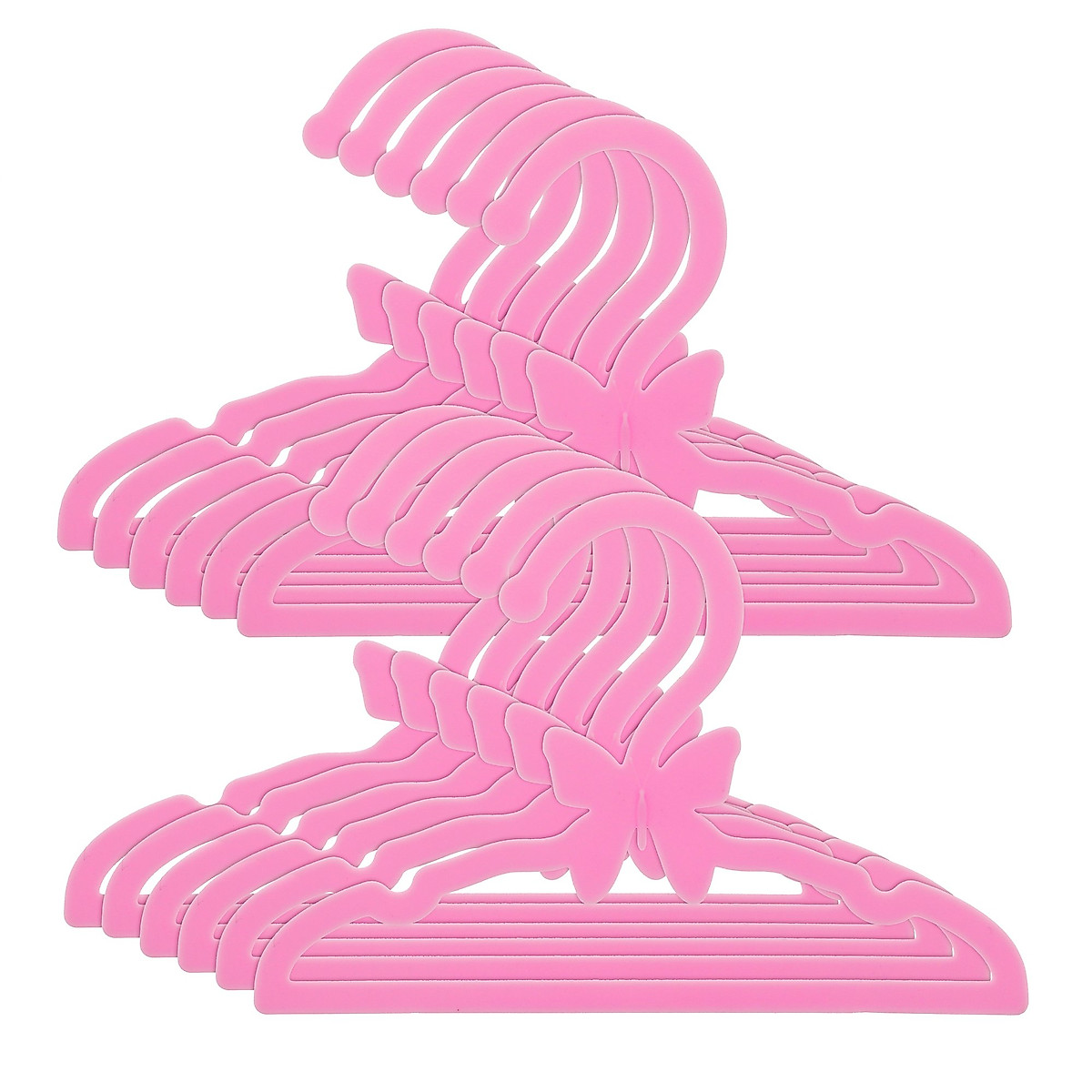 Doll Clothes Hangers for American 18" Girl Dolls - Set of 12 Pink Butterfly Hangers