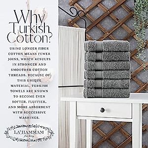 Monogrammed Hand Towels, Decorative Hand Towels, Personalized Gift, Super Soft, Highly Absorbent, 100% Turkish Cotton Gray Hand Towels, Set of 2 by La hammam