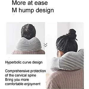 Feilx Travel Pillow 100% Pure Memory Foam Neck Pillow, Chin and Neck Support Cushion U Shaped Portable Travel Pillow for Kids Adults Aircraft Car Train Office