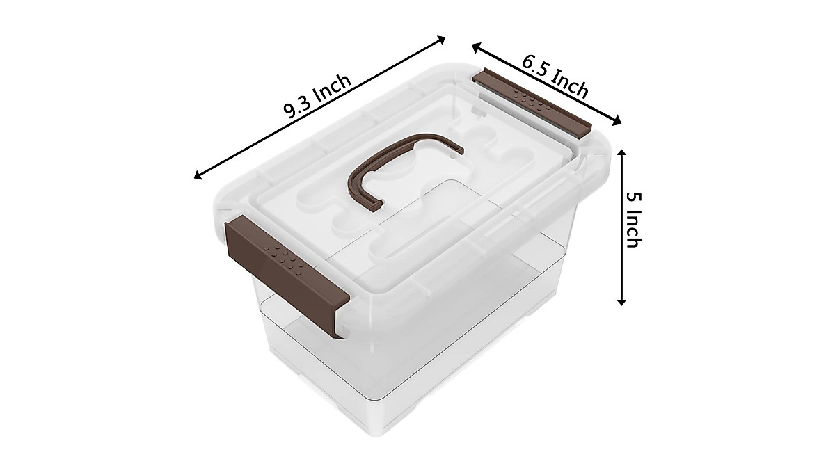 WYT Clear Storage Latch Boxes - 6 Pack for Easy Organization